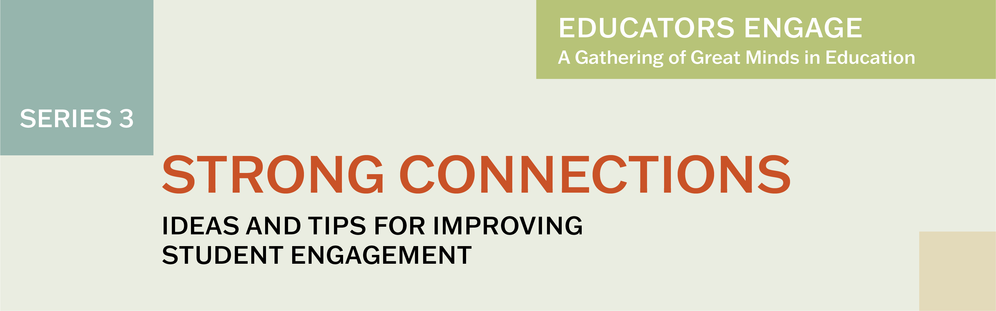 Strong Connections: Ideas and Tips for Improving Student Engagement ...